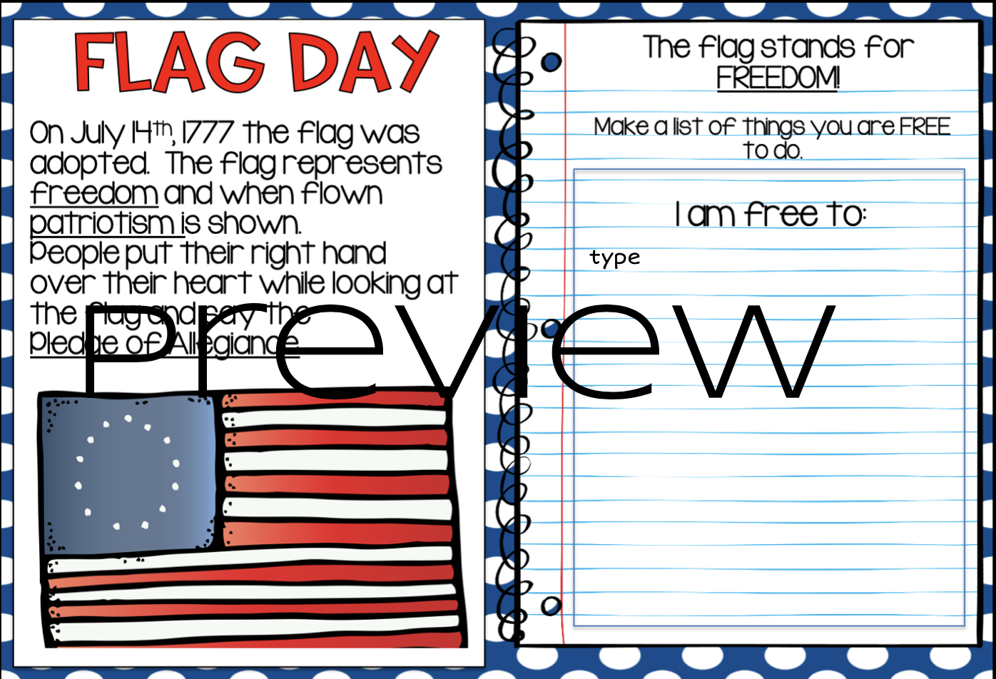 1st Grade Hip Hip Hooray!: Flag Day