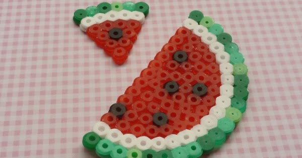 Watermelon Perler Beads Pattern Instructions