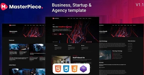Masterpiece - Startup and Creative Agency template - Download New Themes