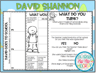 1st Grade Hip Hip Hooray!: David Shannon Author Study