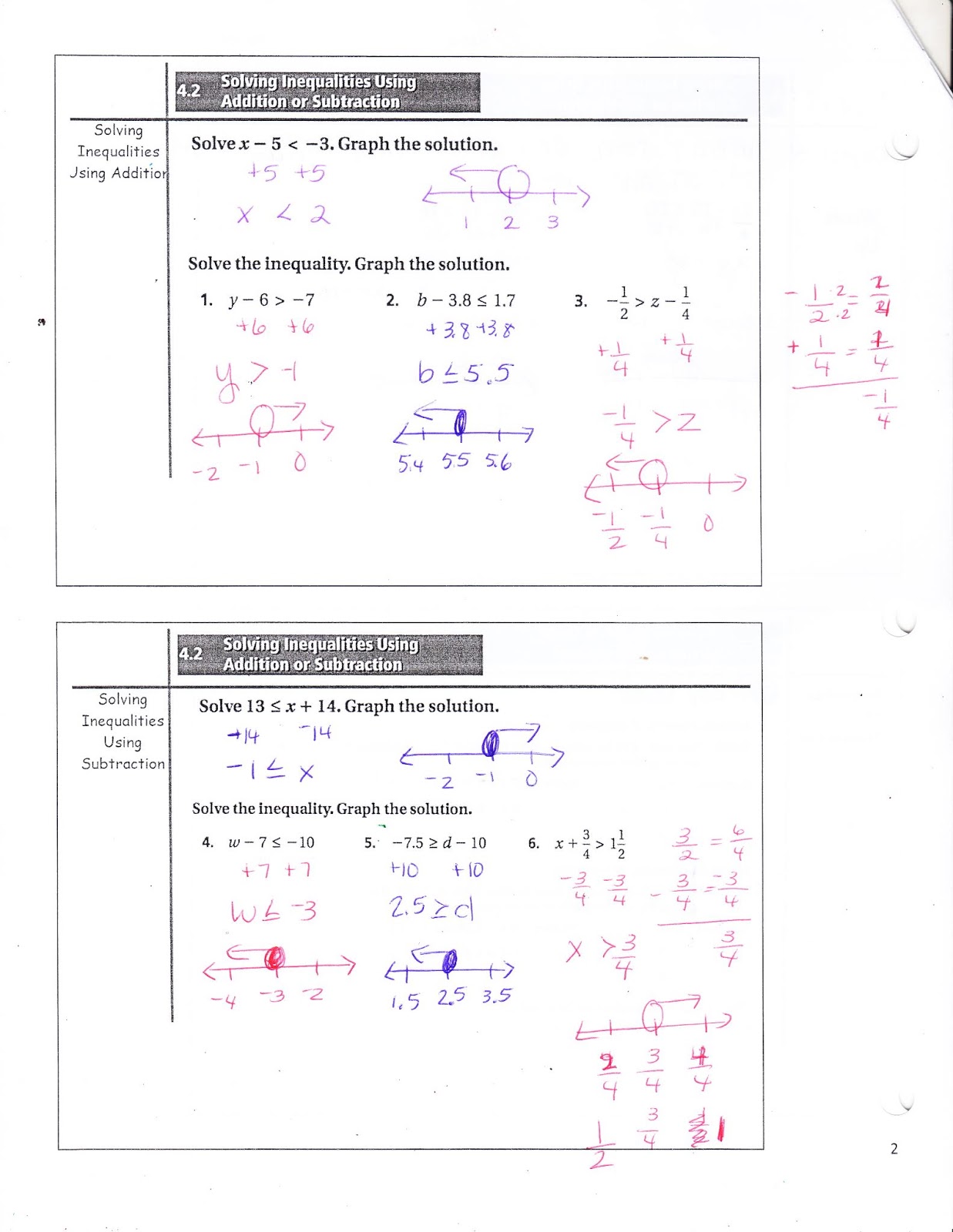 Ms Jeans Classroom Blog 4 2 Solving Inequalities By Using Addition
