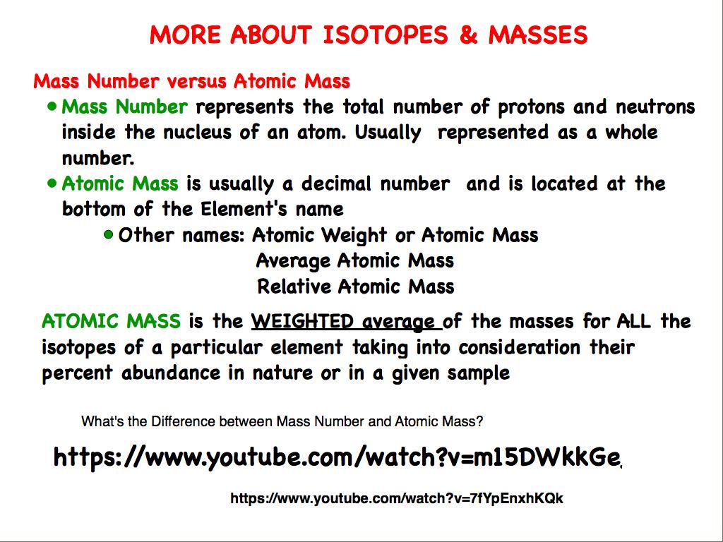 CHEMISTRY: ISOTOPES LECTURE NOTES
