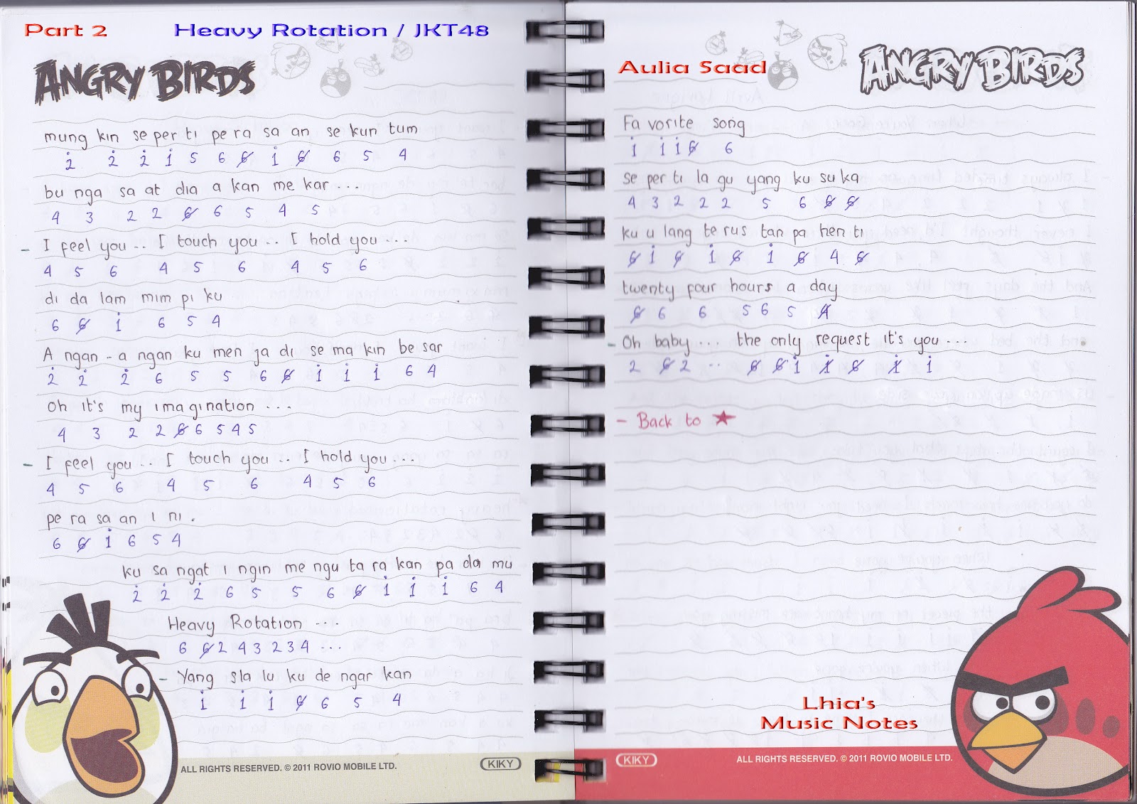 Catatan Not Lagu - JKT48, "Heavy Rotation" (Piano/Pianika Pemula ...