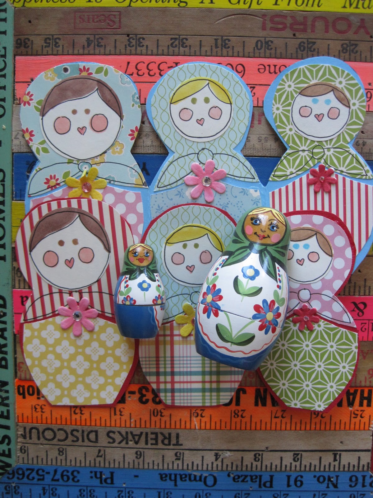 the vintage umbrella: matryoshka thank-you notes