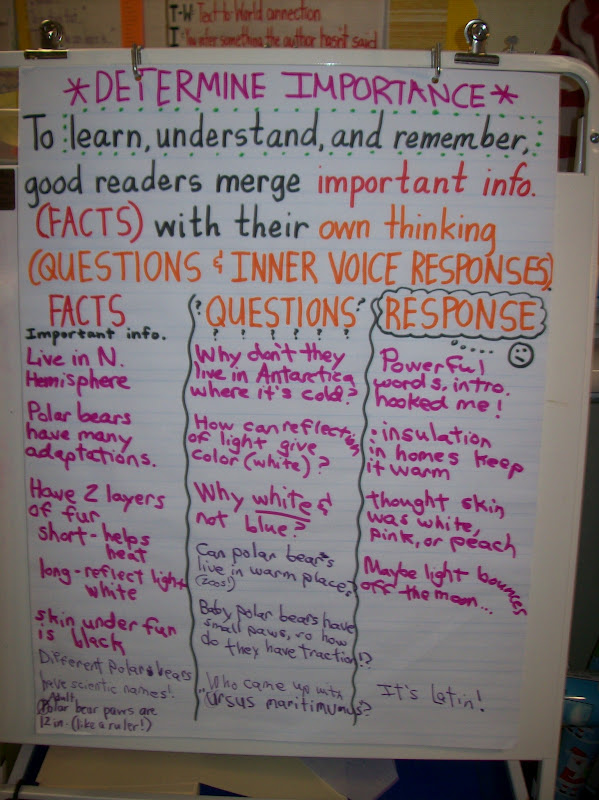 Determining Importance Anchor Chart