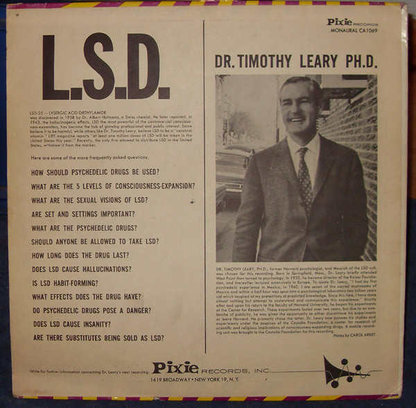 Die or D.I.Y.?: Dr. Timothy Leary Ph.D. ‎– "L.S.D." (Label: Pixie ...