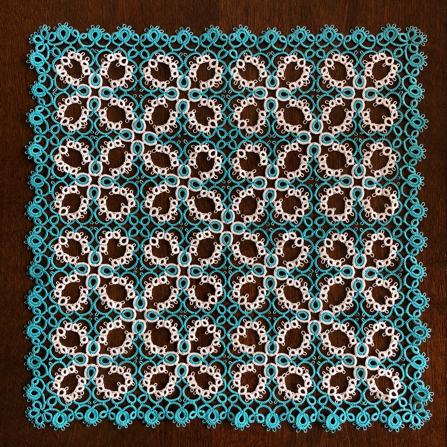 Tatting by the Bay: Onion Ring Magic Square with edging