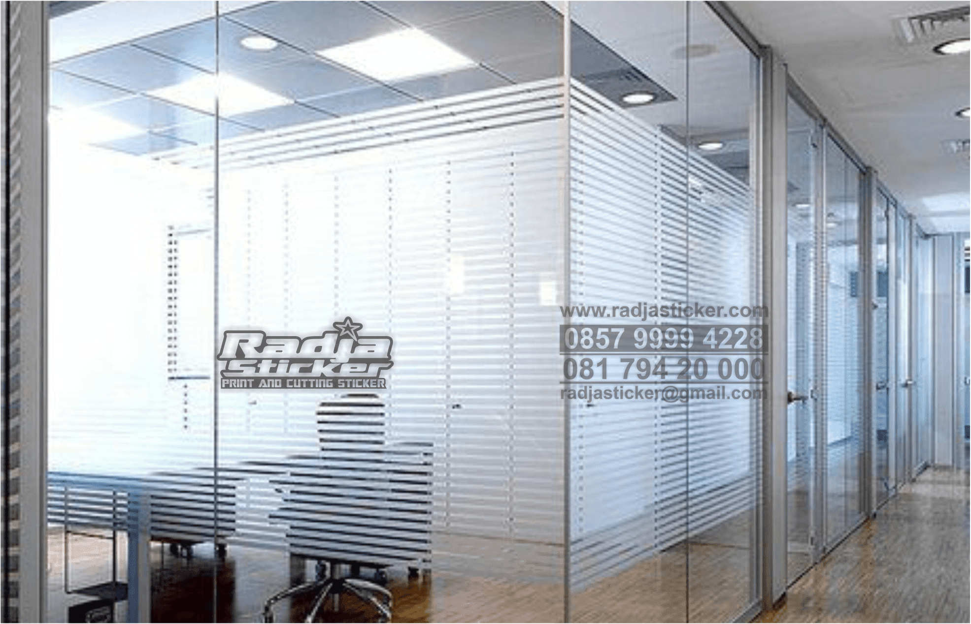 Stiker Kaca Sandblasting Kantor List Garis, Ready WA 085799994228 ...