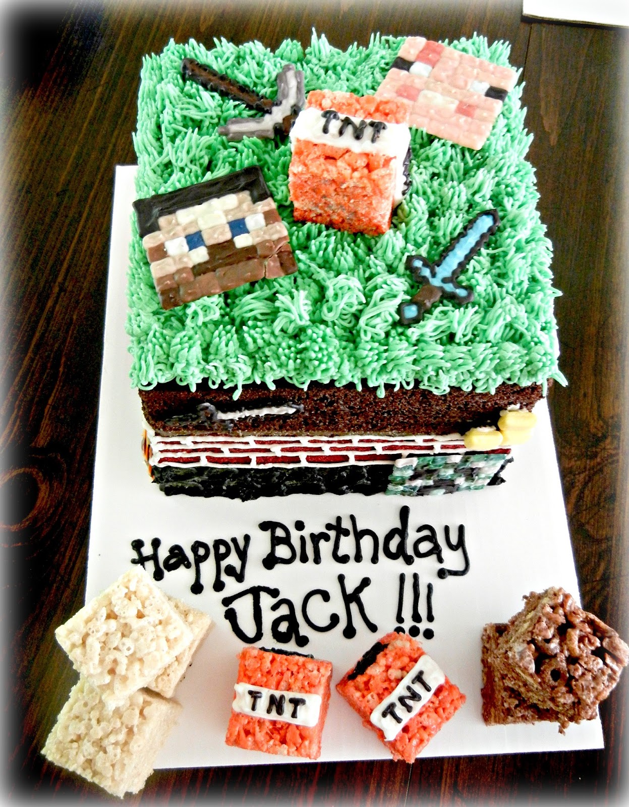 Diamond Axe Minecraft Cake