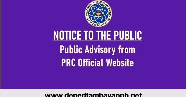 IMPORTANT NOTICE: Public Advisory from PRC