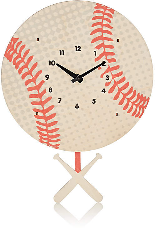 New Bedroom Shop: Modern Moose Baseball Pendulum Clock by Barneys New York