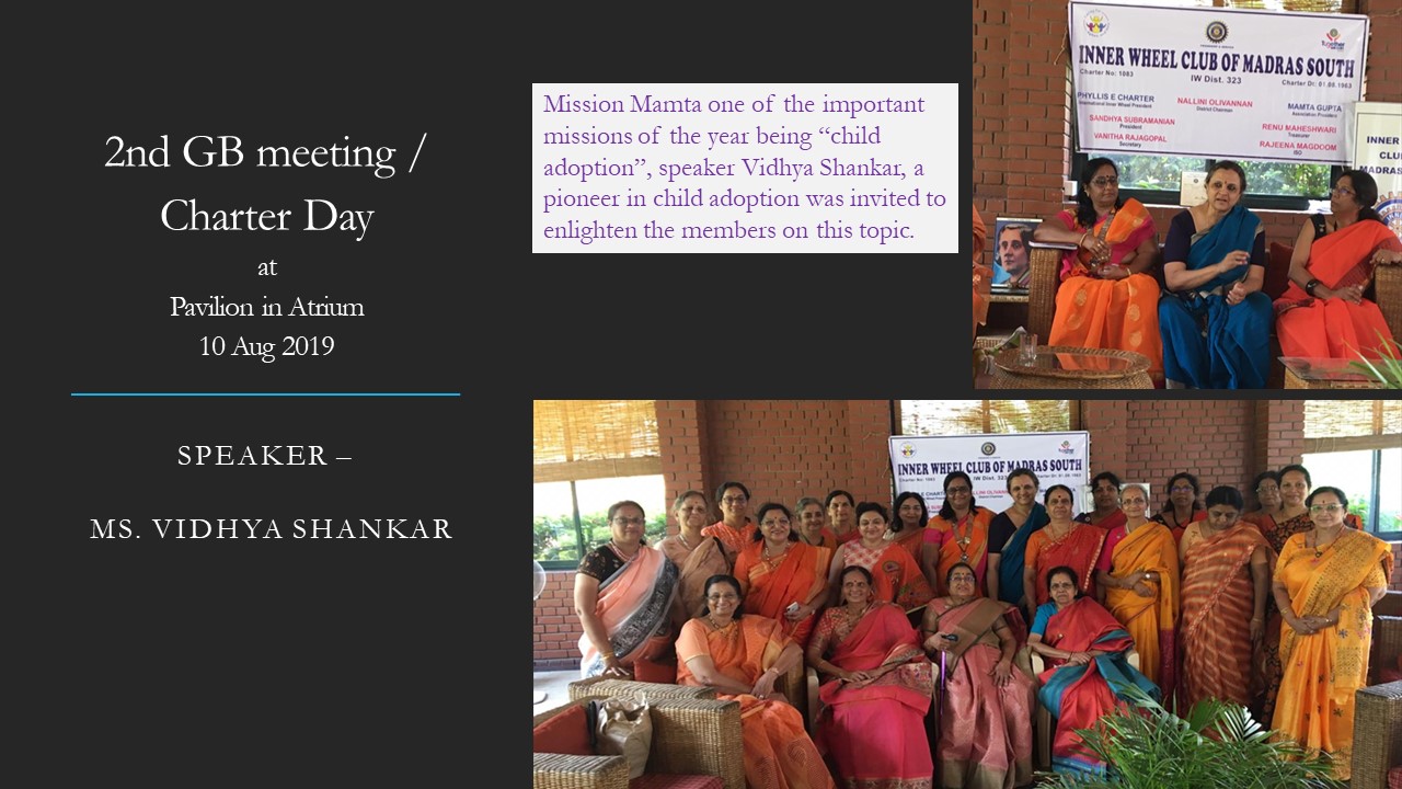 Inner Wheel Club of Madras South- District 323: Secretary Report 2019 ...