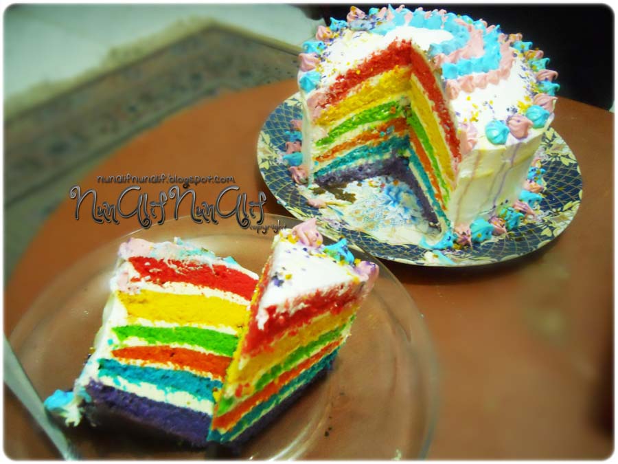 NunAlifNunAlif: Resipi 25 : Rainbow Cake/ Kek Pelangi
