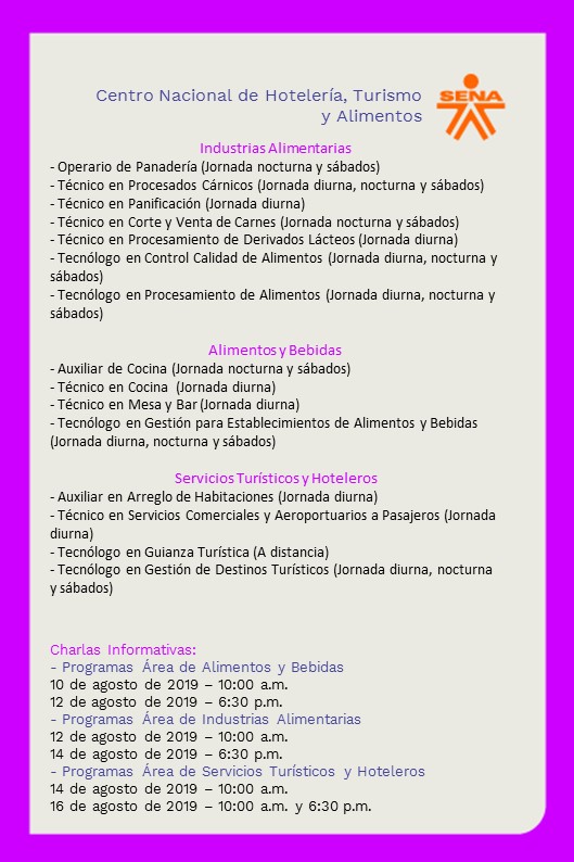 SENA - Centro Nacional de Hotelería, Turismo y Alimentos: IV ...