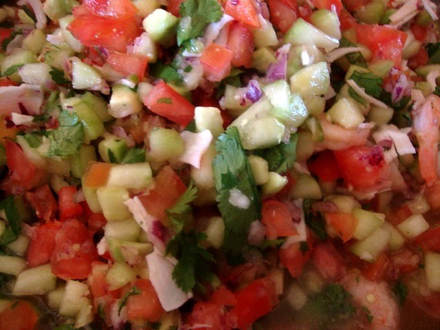 Shrimp and Jaiva Tostada