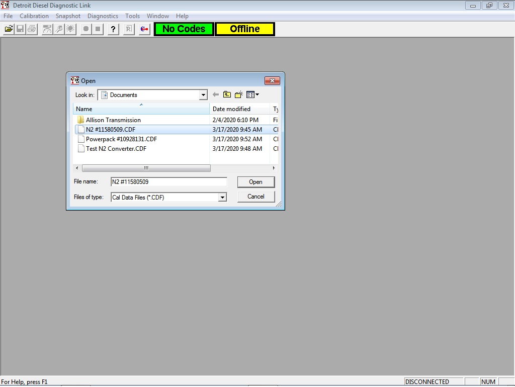 Retrieve and Save Fleet Calibration for DETROIT Engine (DDEC) using ...