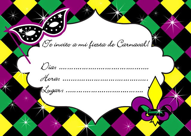EL RINCÓN DE LOS PEQUES: Invitaciones para fiestas de Carnaval
