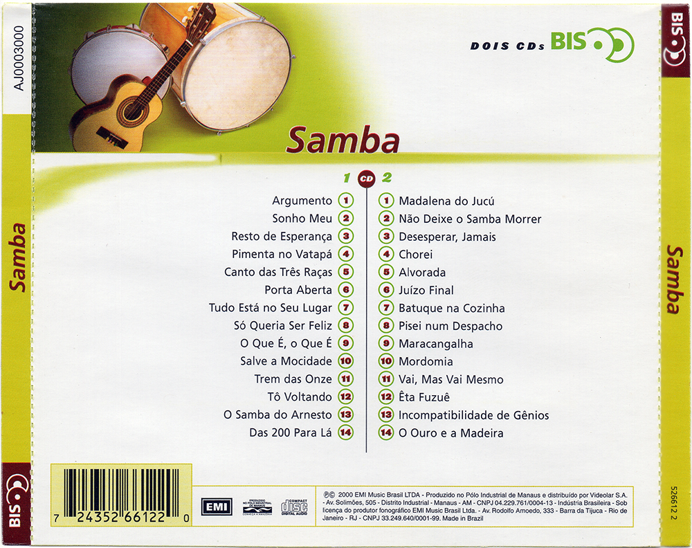 Samba & Pagode Flac: Samba Bis 2 Cd´s (2000) Flac
