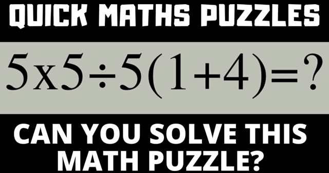 5 Arithmetic Math Puzzles with Answers for Kids and Teens