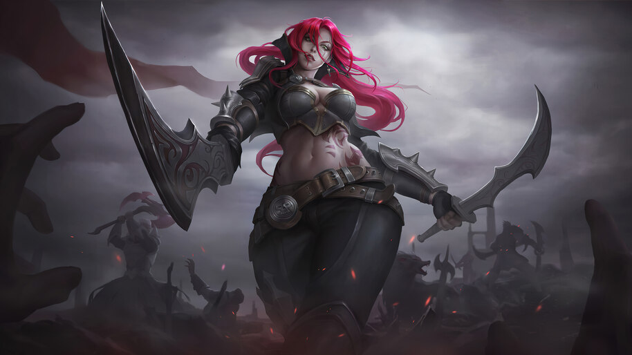 Katarina Lol 4k 441a Wallpaper Pc Desktop