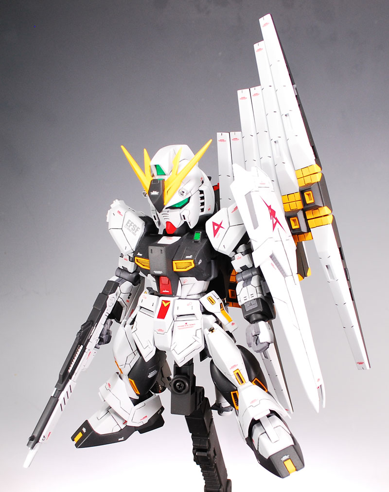 Custom Build: SD x HG RX-93 nu Gundam