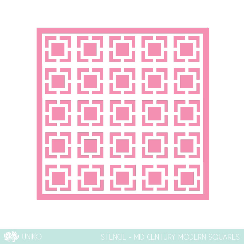 Uniko Studio: Stencil Sunday - Introducing Mid Century Modern Squares!