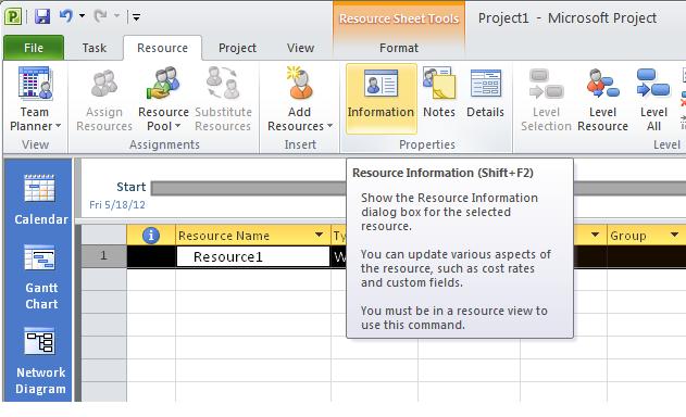 Microsoft Project 2010 ( MSP ): Resource Cost Tables in MSP 2010