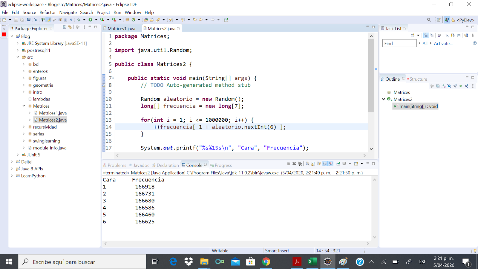 Utilizando Matrices en Java Parte 2