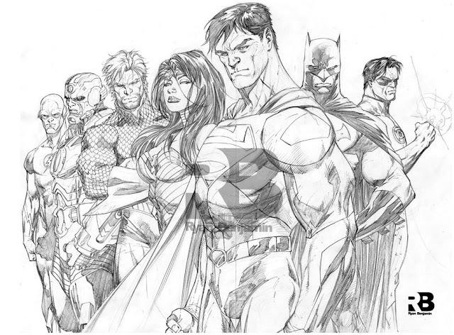 Art: JLA Pencils by Ryan Benjamin