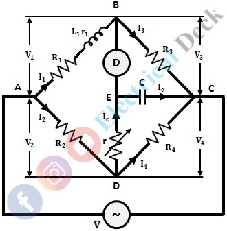 Anderson's Bridge - Circuit Construction, Equation, Phasor Diagram ...