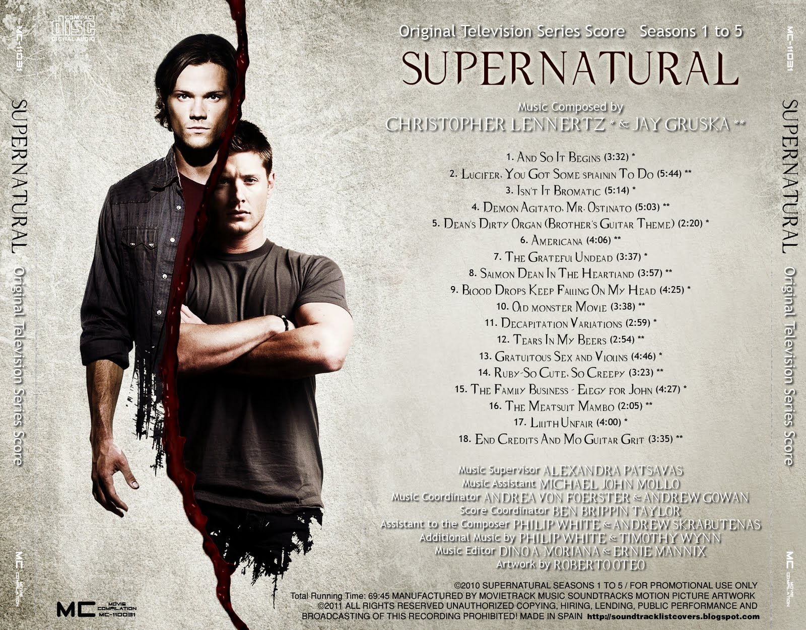 Soundtrack List Covers: Supernatural (Christopher Lennertz & Jay Gruska)