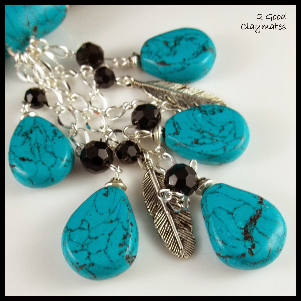 2 Good Claymates: Faux Turquoise Scarf Necklace