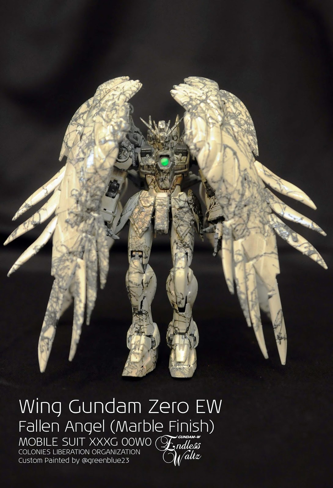 Custom Build: RG 1/144 Wing Gundam Zero Custom EW "Fallen Angel (Marble ...