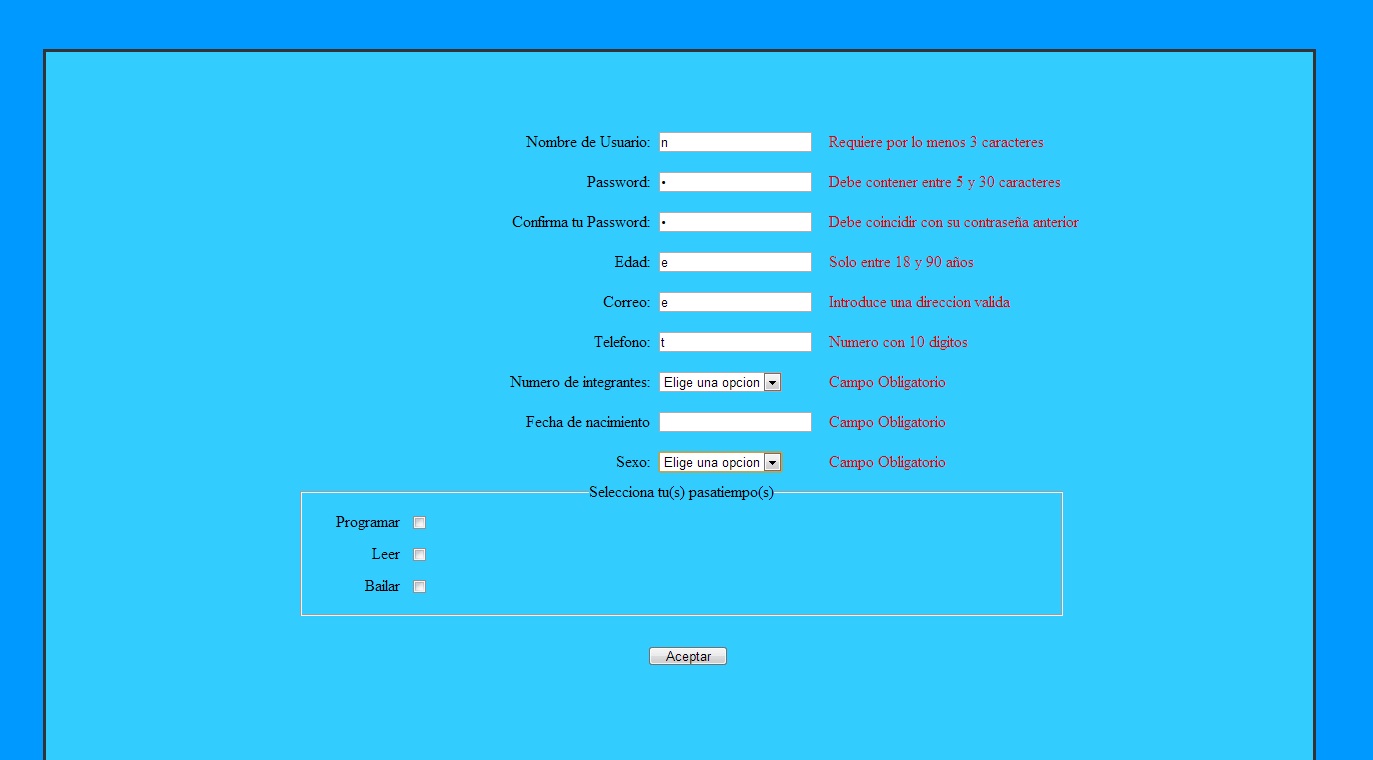 Formulario De Javascript - Consejos
