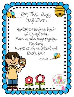 Craft Bees That Buzz "Make and Take Home" ~ Preschool Printables
