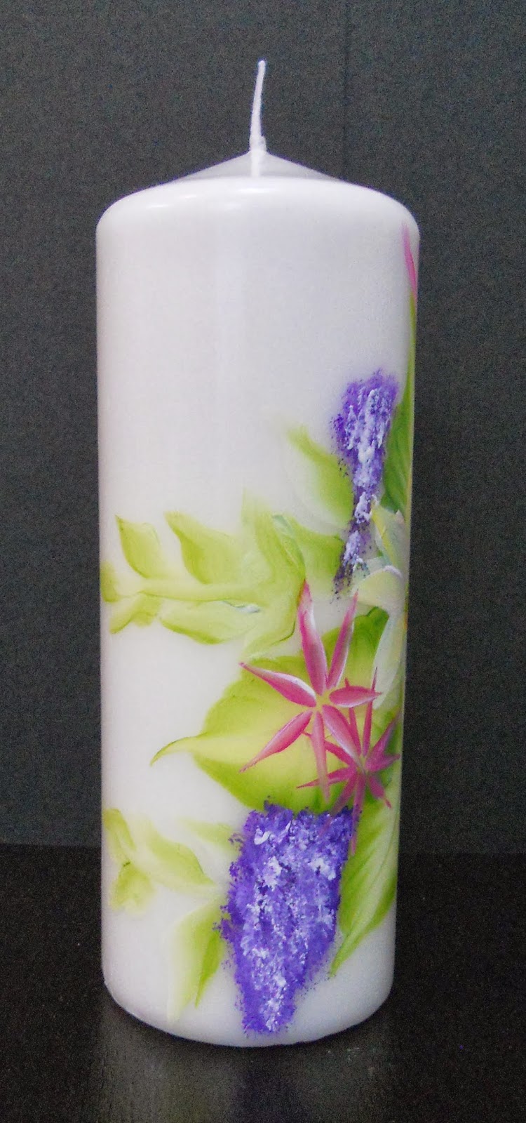 COSEPEGACORTA: VELAS PINTADAS A MANO: Bouquet Floral