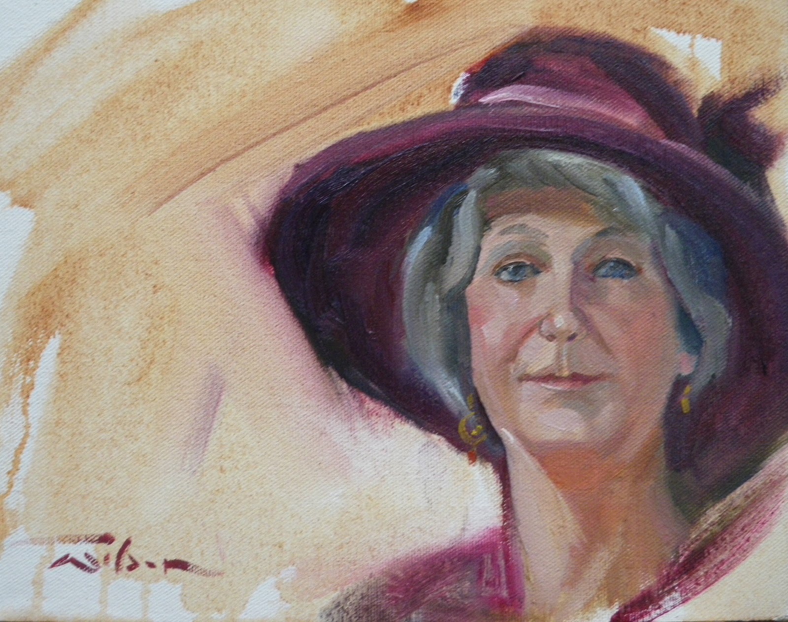 Artist Ron Wilson - Canada: "Ann" portrait sketch oil 8 x 10