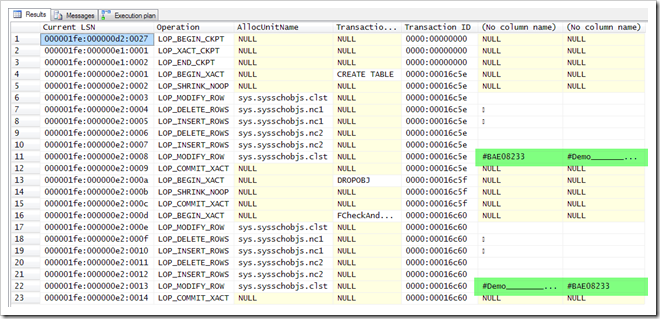 Log entries for renaming to the user-visible form