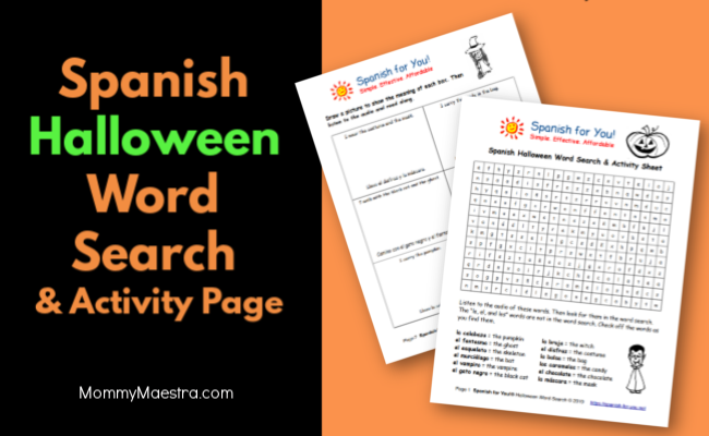 Mommy Maestra: Free Download: Spanish Halloween Word Search & Activity ...