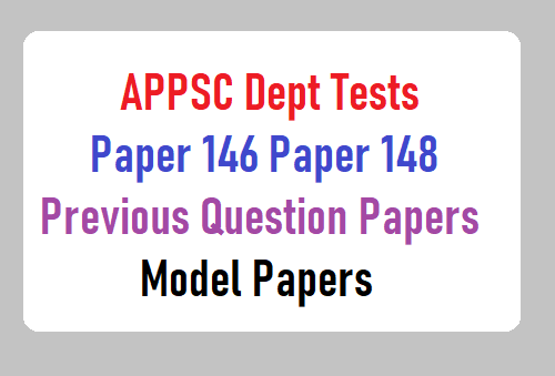 APPSC Dept Tests Paper 146 Paper 148 Previous Question Papers Model ...