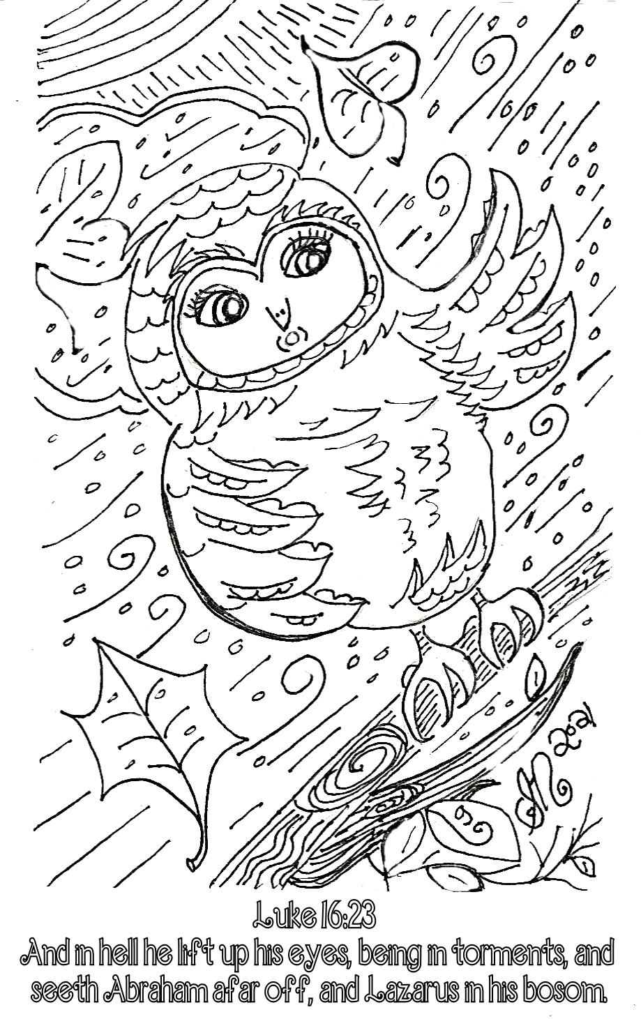 Children's Gems In My Treasure Box: Fall Owl Coloring Page - In Hell He ...