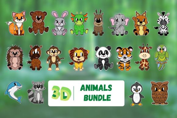 3D Animals SVG Bundle