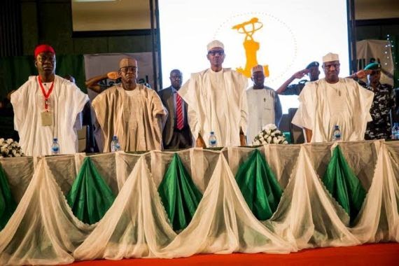 Photos: Buhari at the induction of new members of the 8th National Assembly