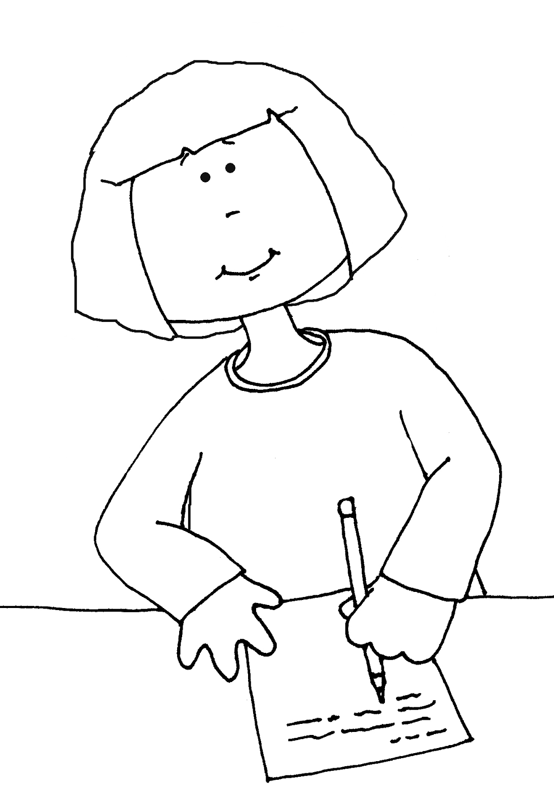 Free Dearie Dolls Digi Stamps: Girl Writing