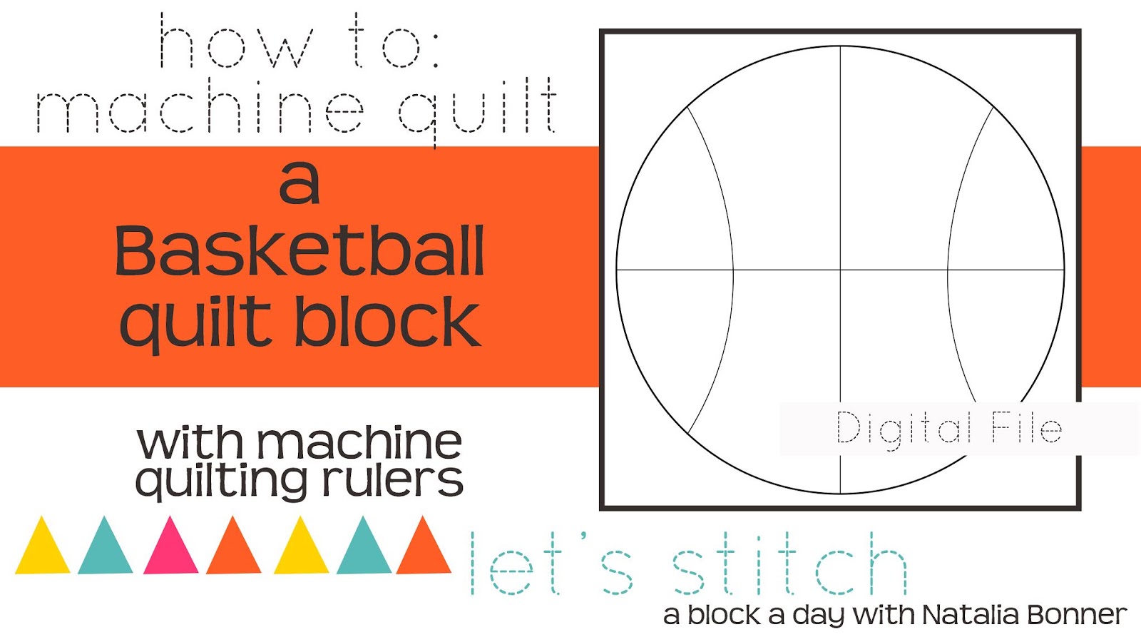 Piece N Quilt: How to: Machine Quilt a Basketball Motif Quilt Block ...