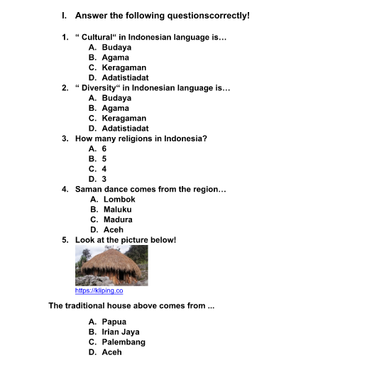 Soal PTS Bahasa Inggris Kelas 4 Semester 1 Kurikulum 2013 Tahun 2020 - File Pembelajaran ...