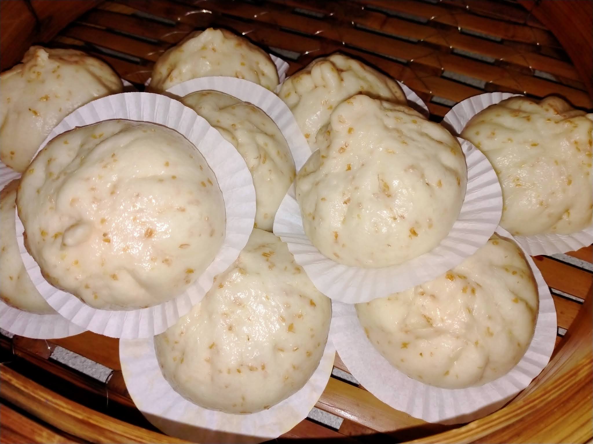 Cooking Pleasure: STEAMED PAUS-WHEAT BRAN PAUS [PEANUT FILLING]