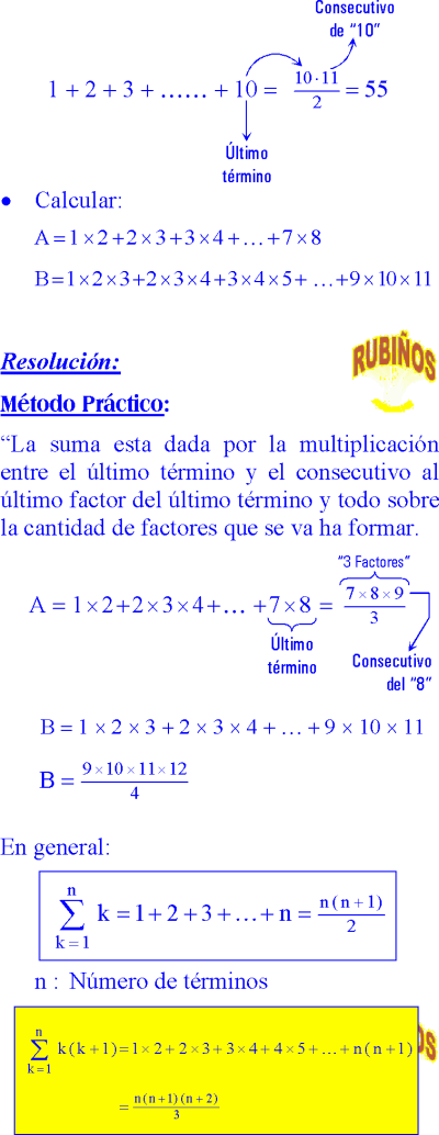 SUMATORIAS EJERCICIOS RESUELTOS
