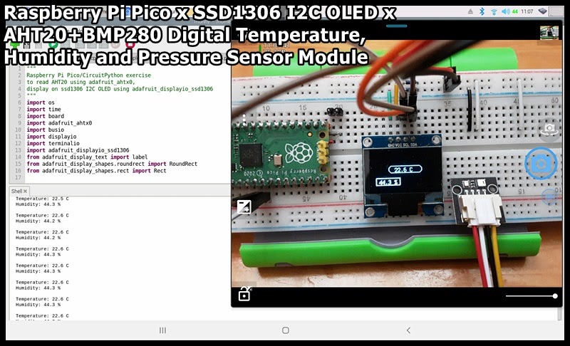 Hello Raspberry Pi: RPi Pico/CircuitPython x AHT20+BMP280 (Temperature ...