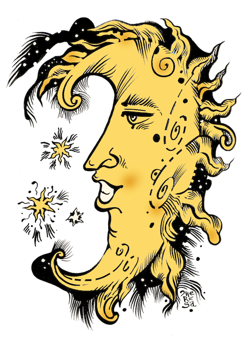 Fun art gallery: Laughing Moon, original art design by Theresa Taylor Bayer